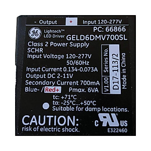 GE 66866 - 6 watt Output 120-277 volt Input Constant Current LED Driver (GELD6DMV700SL 66866)