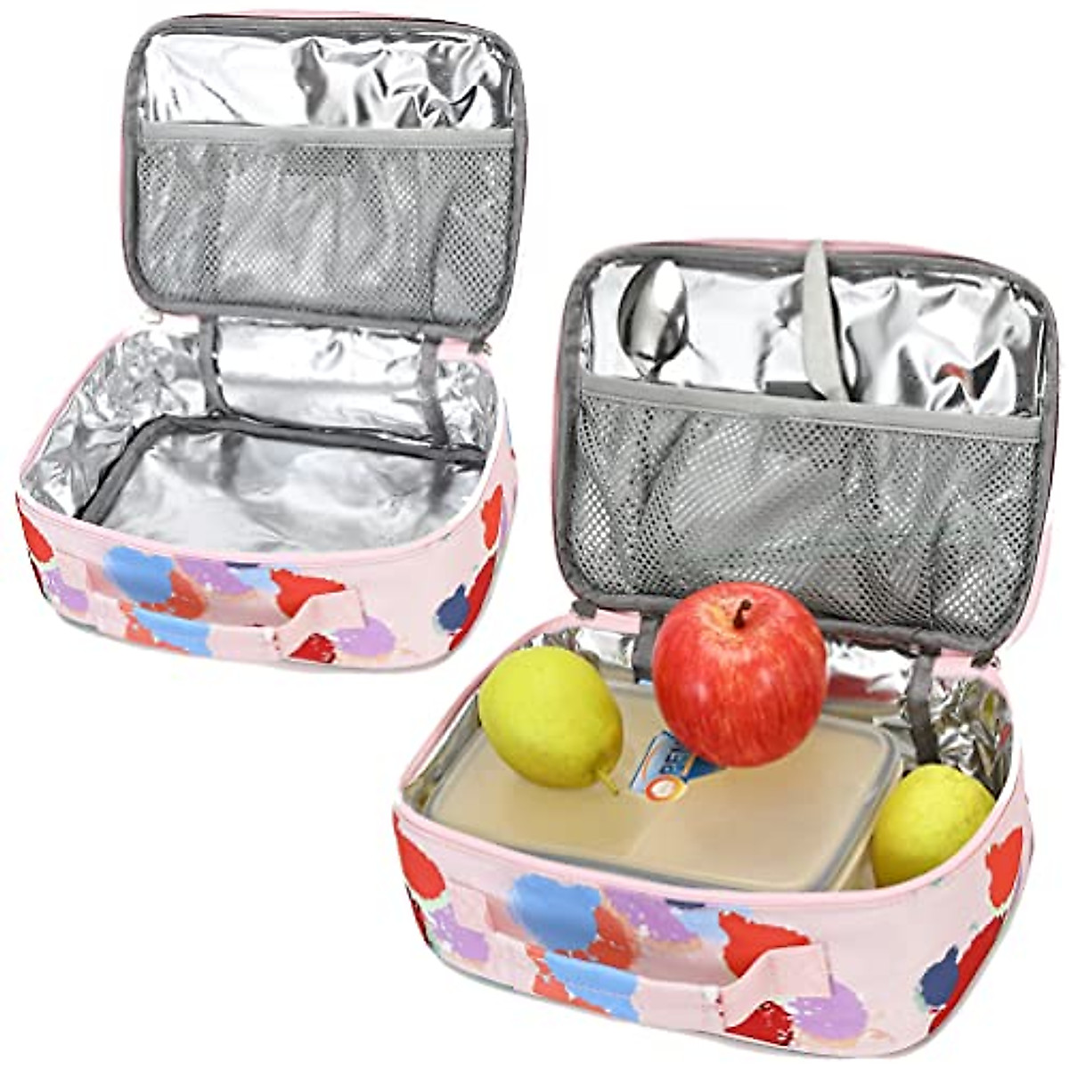 YUSSTAR Kids Girls Backpack Lunch Box Set Elementary School Bag Insulated Lunchbox Combo (Color-block blue)