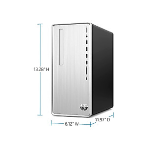 HP 2022 Newest Pavilion Desktop, AMD Ryzen 3 5300G Processor, AMD Radeon Graphics, 32GB DDR4 RAM, 1TB PCIe NVMe SSD, HDMI, VGA, USB Type-C, Wi-Fi 5, Bluetooth, Windows 11 Home, Silver