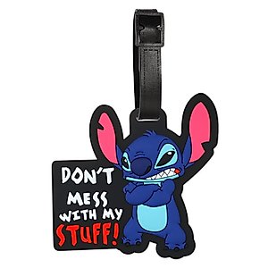 Luggage Tag for Suitcases Bag Baggage Travel Tags Identifiers Cute Cartoon Character Funny Hilarious Large Silicone Name Luggage ID Tags for Kids Women Girls Men XLP-0611-35
