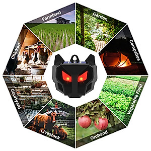 4 Pack Upgraded Racoon Repellent Outdoor,Solar Deer Repellent Devices Coyote Deterrent Predator Eyes Animal Deterrent Devices Outdoor with Predator Lights for Chicken Coop Yard Farm Garden