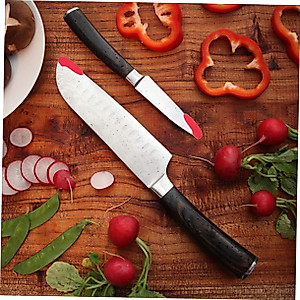 Anneome 120 Pcs Tip Set Knives Protector Guards Tile Cutter Protector Knives Blades Protector Covers or Sleeves Curved Knives Blades Cover Chef Ceramic Tile Handguard Plastic