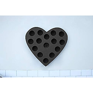 Polar Whale Coffee Pod Wall Mount Hanging Organizer Heart Storage Tray Compatible with Keurig K-Cup for Kitchen Home Office Display Stand Waterproof Washable Black Foam 15 Compartment