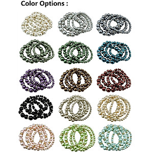 Coiris 4pcs Multi Layer Imitation Pearl Beads Stretch Bracelets For Women (BR1113-W)