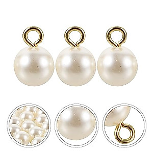 EXCEART 100pcs Faux Pearl Beads 10mm Peal Pendant Charms for Dangle Earrings Necklace Bracelet DIY Jewelry Making Accessories