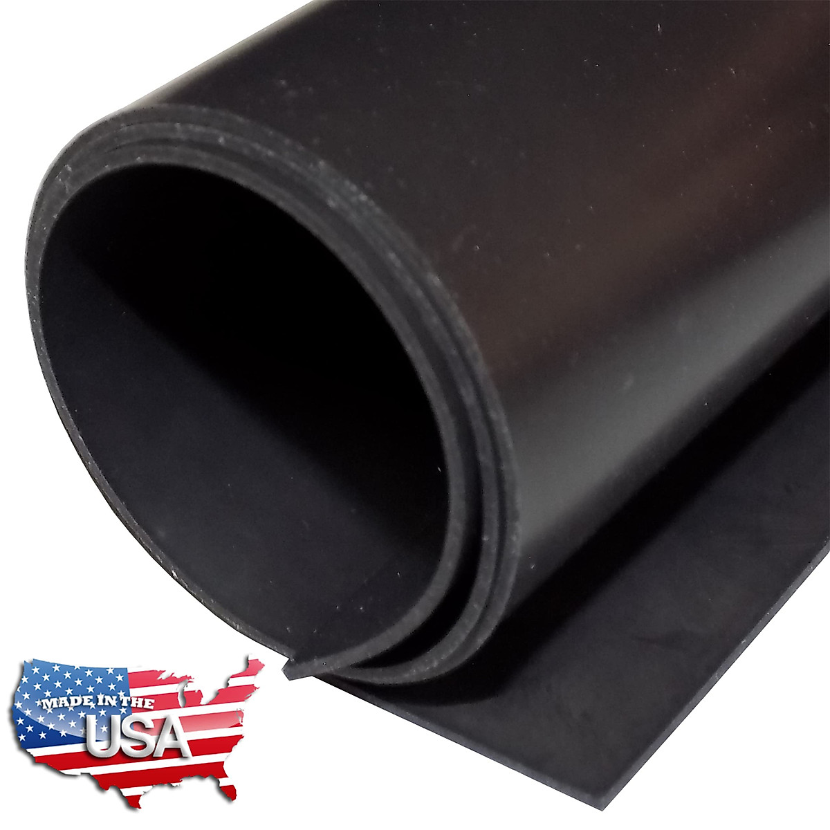 Black Silicone Rubber Sheet, 60A Durometer, 1/32 x 9 x 12" Commercial Grade, Made in the USA, No Adhesive Backing, High Temp Gasket Material