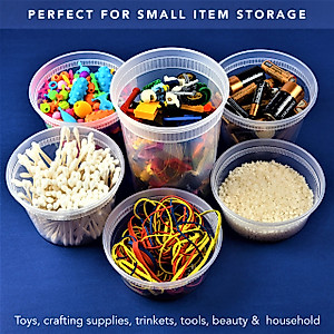 Green Direct Deli Containers With Lids Food Storage Containers 8 oz. Pack of 24, Disposable Clear Round Leakproof Plastic Containers For Lunch