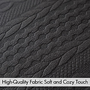 MIULEE Decorative Throw Pillow Covers Set of 2 Super Soft Modern Stretchy Embossed Patterned Cushion Covers for Farmhouse Couch Sofa Livingroom Bed,Black 18x18 inch