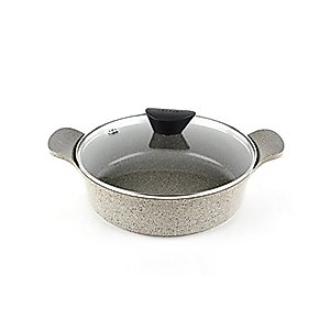 Neoflam Venn 2.5QT Ceramic NonstickLow Stockpot w/ Glass Lid, Marble