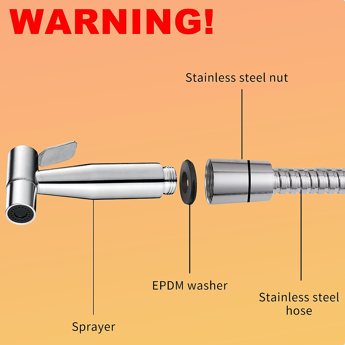 Handheld Bidet Sprayer for Toilet - Stainless Steel Portable Bathroom Bidet Jet Sprayer Set with Water Pressure Control - Cloth Diaper Sprayer for Baby Feminine Wash, Wall or Toilet Mount