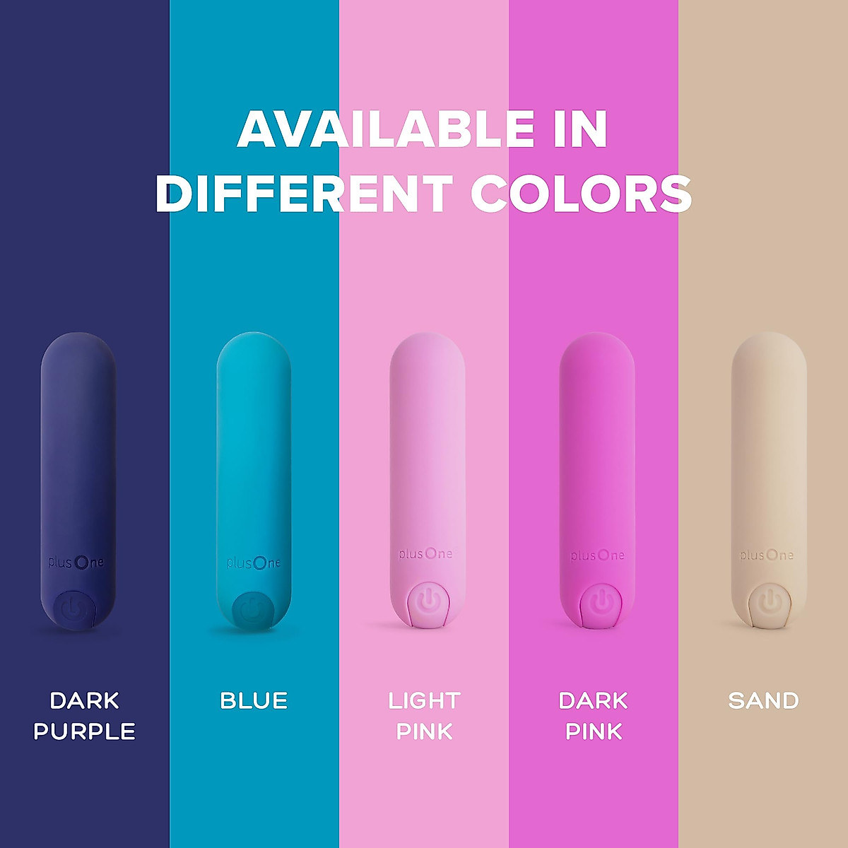 plusOne Bullet Vibrator for Women - Mini Vibrator Made of Body-Safe Silicone, Fully Waterproof, USB Rechargeable - Personal Massager with 10 Vibration Settings