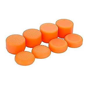 Replacement L2 R2 Buttons Trigger Extender + Silicone Analog Thumb Stick Cap Cover Grip Thumbsticks Joystick for Sony PS4 PS4 Pro Slim Controller (Orange)