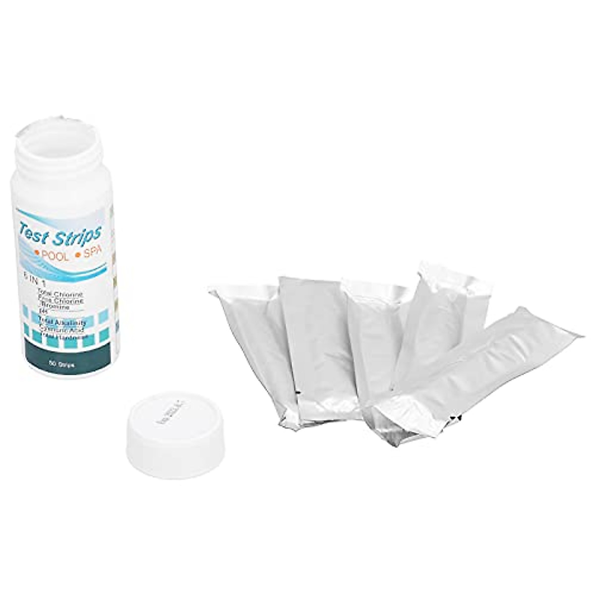 Vomeko 50Pcs Water Test Strip 6‑in‑1 PH Value Hardness Test Strip Pool Test Strip for Aquarium Pond, Quick and Accurate Water Quality Measurement.