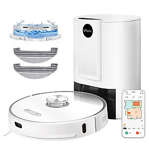 Ultenic T10 Robot Vacuum Self Emptying, Robot Vacuum and Mop Combo, 60-Day Capacity, LiDAR Navigation, 3000Pa Strong Suction, APP & Remote & Alexa Control, Ideal for Pet Hair, Hard Floor and Carpet