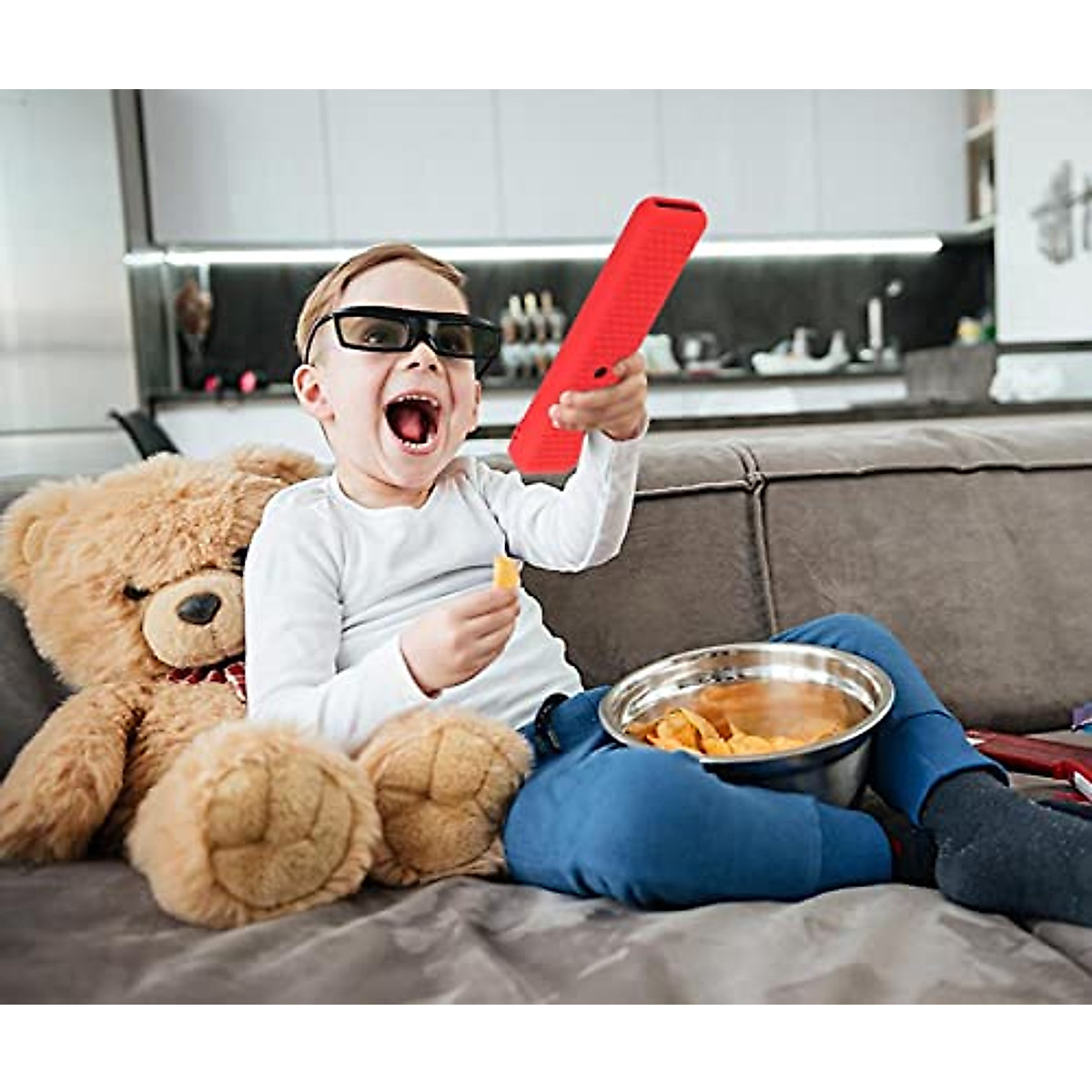 Silicone Cover for Sony RMF-TX800U RMF-TX900U Voice Remote Contorl 2022, Anti-Shock Protective Case Compatible with Sony 4K Ultra HD TV X80K X90K X95K Series Remote(Black)