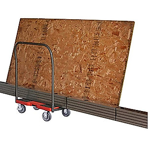 SNAP-LOC 1800 LB Super-Duty Panel CART Dolly RED with Steel Frame, 6 inch Casters, Panel Bars and Optional E-Strap Attachment