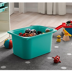 Generic Set Of 4 TROFAST Children Storage Box Turquoise 16 ½x11 ¾x9 Stackable Plastic Bins Open Storage Boxes Medium (4x), KH.15