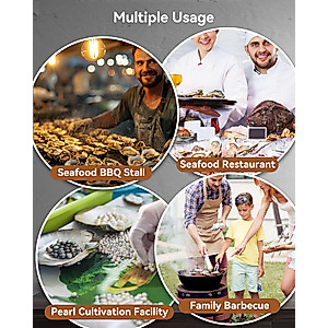 ZeroPone Oyster Clam Opener Machine Adjustable Oyster Shucker Machine Oyster Shucker Tool Set Including Knives, Glove and g-Clip, Seafood Tools for Hotel Family Buffet