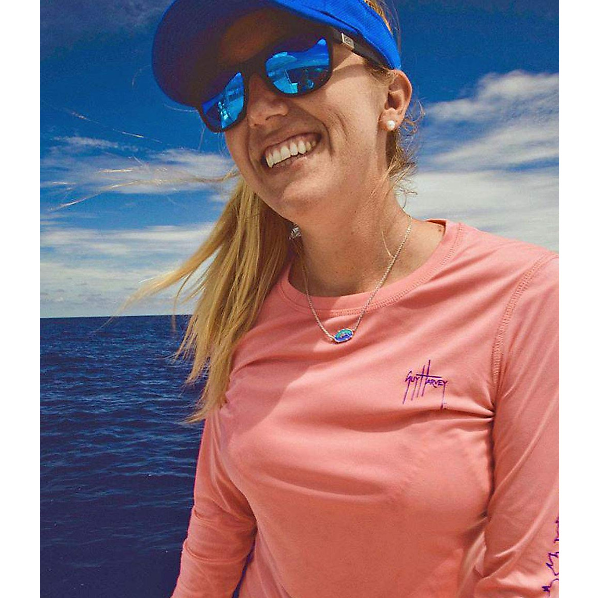 Guy Harvey Jewelry Dolphinfish, Mahi - Ladie's Necklace with Enamel Crafted in Sterling Silver