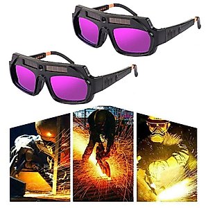TEAMWILL 2PACK Welding Welder Glasses Mask Solar Auto Darkening Helmet Eyes Goggle Anti-glare