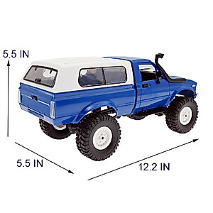 YIKESHU Rock Crawler RC Truck 4x4 Offroad 1:16 Scale Remote Control Truck 2.4Ghz with Led Headlight, All Terrain RC Crawler Brushed RTR Toy for Adults (WPL-C24)