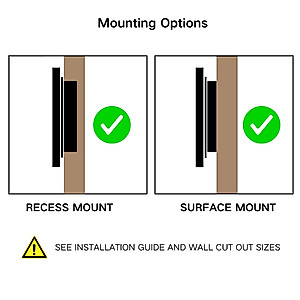 EGHOME Matt Black Arched Recessed and Surface Mount Bathroom Medicine Cabinet with Mirror Metal Framed Rectangular Bathroom Cabinet with 3 Tempered Glass Adjustable Shelves 18x27''