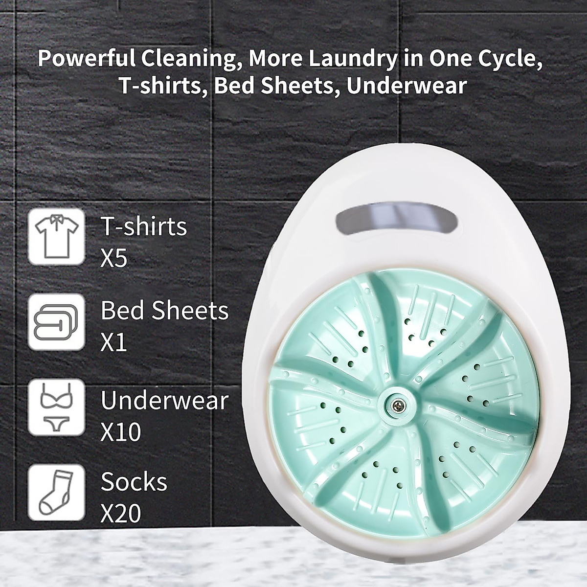 Portable washing machine,Mini Washer,.Deep cleaning of underwear, baby clothes and other small clothes.Suitable for apartments, dormitories, hotels（Wireless Control）