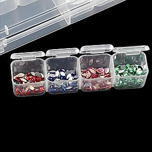 1 Pack Diamond Embroidery Box Storage Organizer with 56 Mini Compartments Grids DIY Jewelry Bead Gem Container, Clear