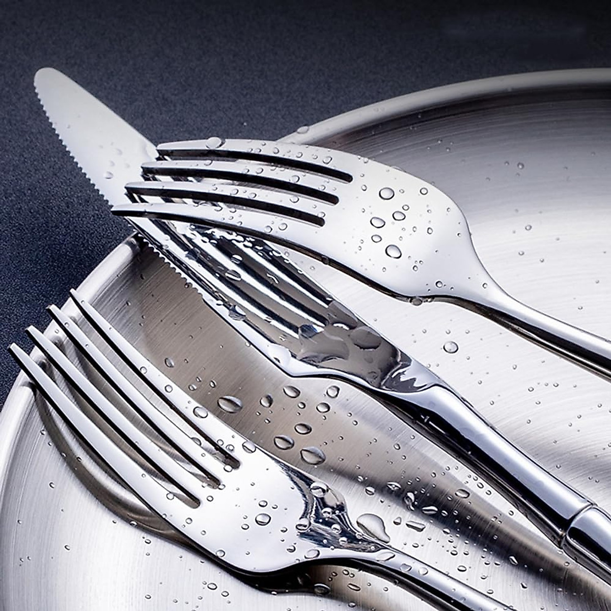 60 Piece Bamboo Shaped Flatware Set Service for 12, 18/10 Stainless Steel Bamboo Handle Silverware Cutlery Set For Home Kitchen Hotel Utensils, Mirror Polished, Dishwasher Safe