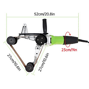 VICSES 110V 800W Pipe Tube Polisher Stainless Round Sander 360° Rotation and 6 Speeds Adjustable with Alumina Oxide Sanding Grinding and Polishing