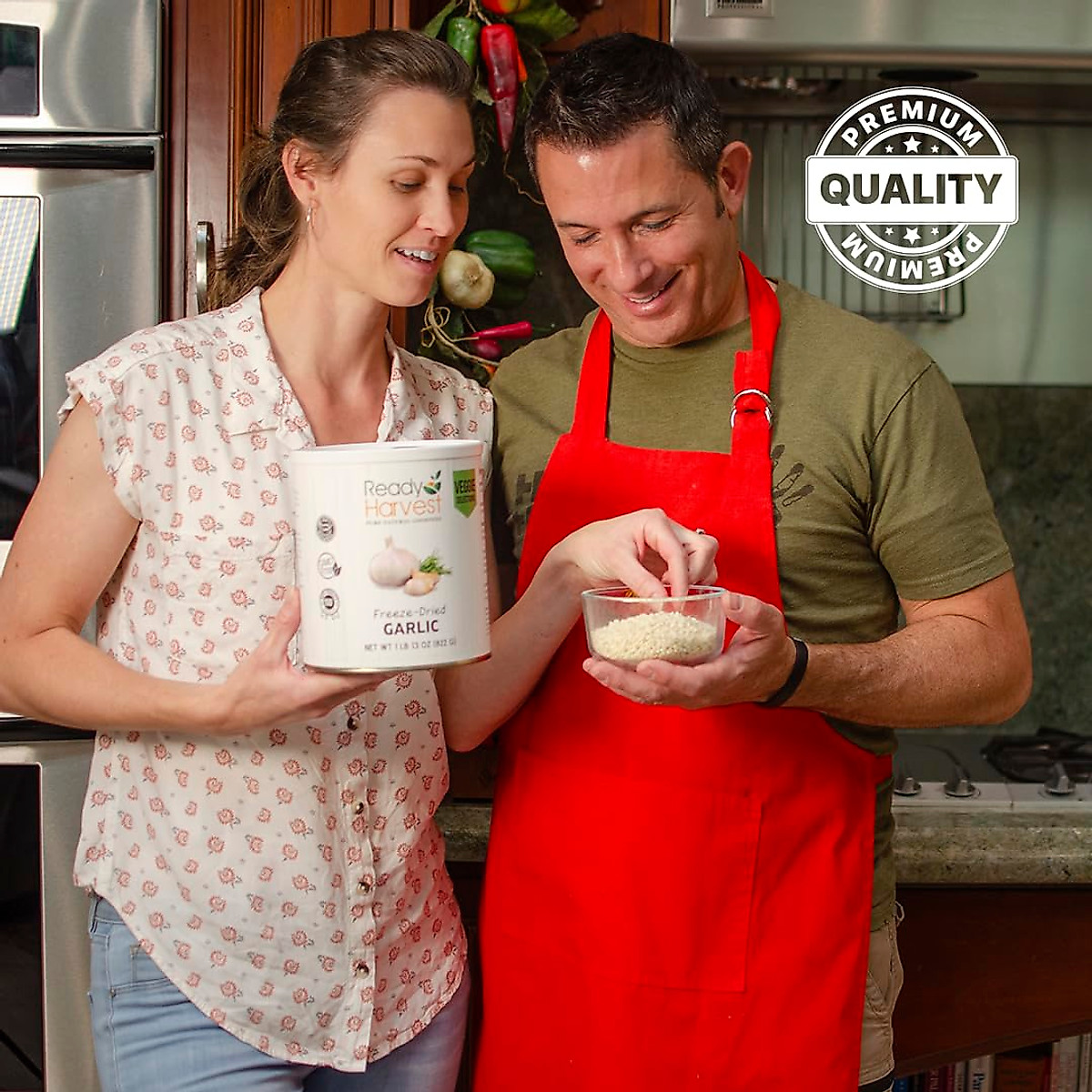 Ready Harvest Freeze-Dried Garlic for Camping Food | Camper Must-Haves Camping Essentials | Hurricane Preparedness Items as Survival Food | Pantry Staples | #10 Can | 25-Year Shelf Life | 6 cans