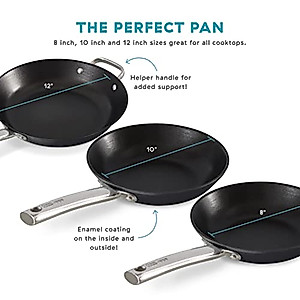DASH Delish 10" Lightweight Cast Iron Pan for Pancakes, sauces, vegetables, pasta, and more - Black