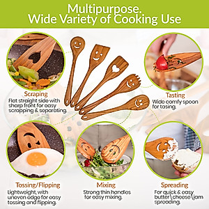 Spatula Set Cherry Wood Spurtle Supplies Cast Scraper Wooden Spoons For Cooking Smile Coocking Multipurpose Utensil