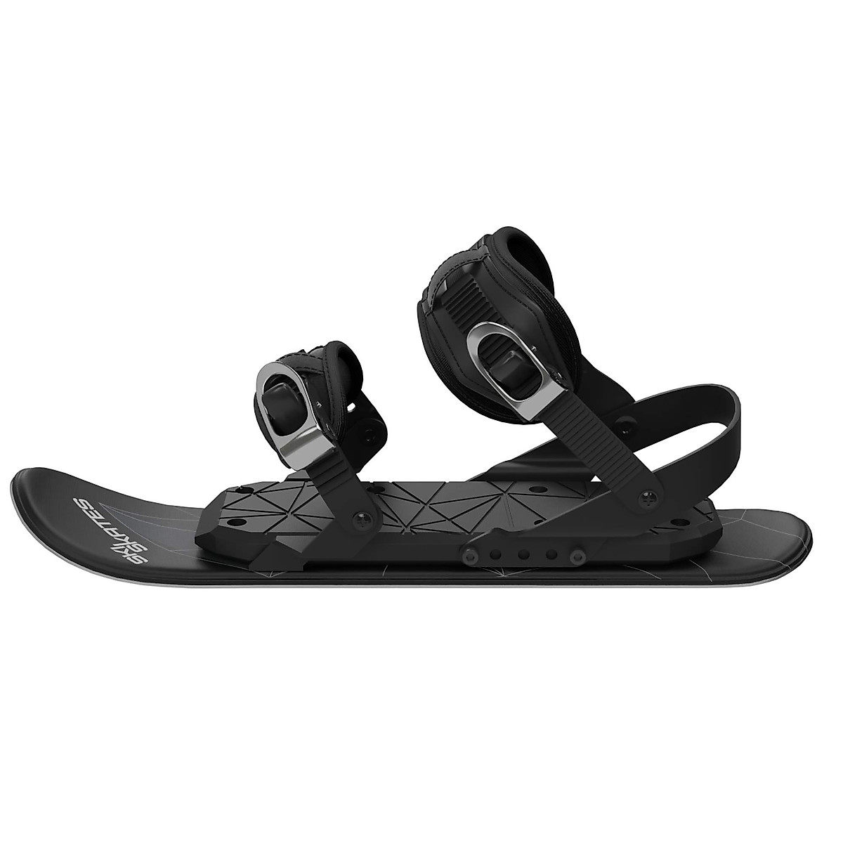 Skiskates - Short Mini Ski Skates for Snow | Skating Skis Snowblades Skiboards | Ice Skates for Snow | Shortest Skis Ever (Black | for Snowboard Boots)
