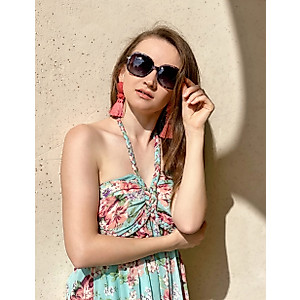 FEISEDY Classic Womens Elegant Polarized Sunglasses Ladies Wide Square Sunglasses Shades B2683