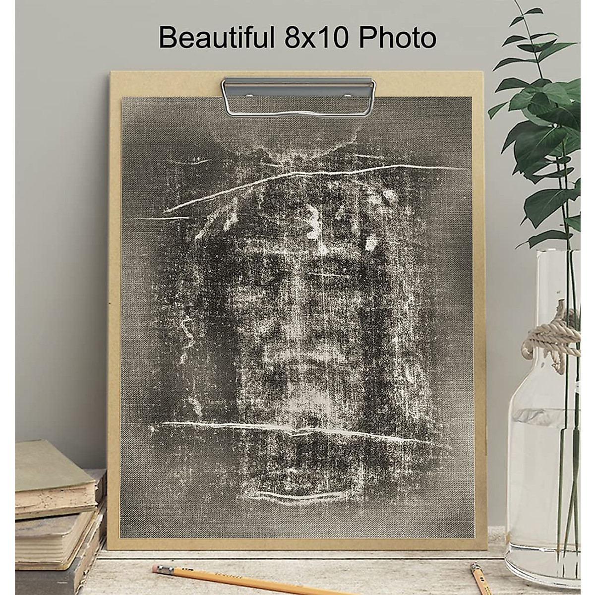 Jesus Wall Decor - Jesus Christ - Shroud of Turin Photo Picture Wall Art Print- Catholic Gifts, Religious Christian Wall Decor for Pastor, Priest, Ordained Minister - 8x10 Poster