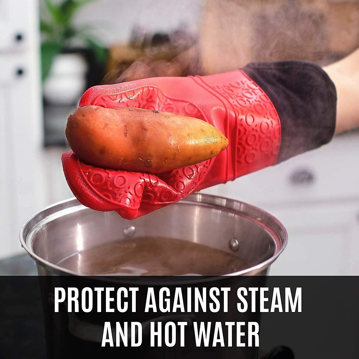 Long Silicone Oven Mitts Set: Featuring Non-Slip Grip, Resistance to Heat, Ease of Cleaning, Perfect for Grilling, Baking, and Various Other Culinary tasks.