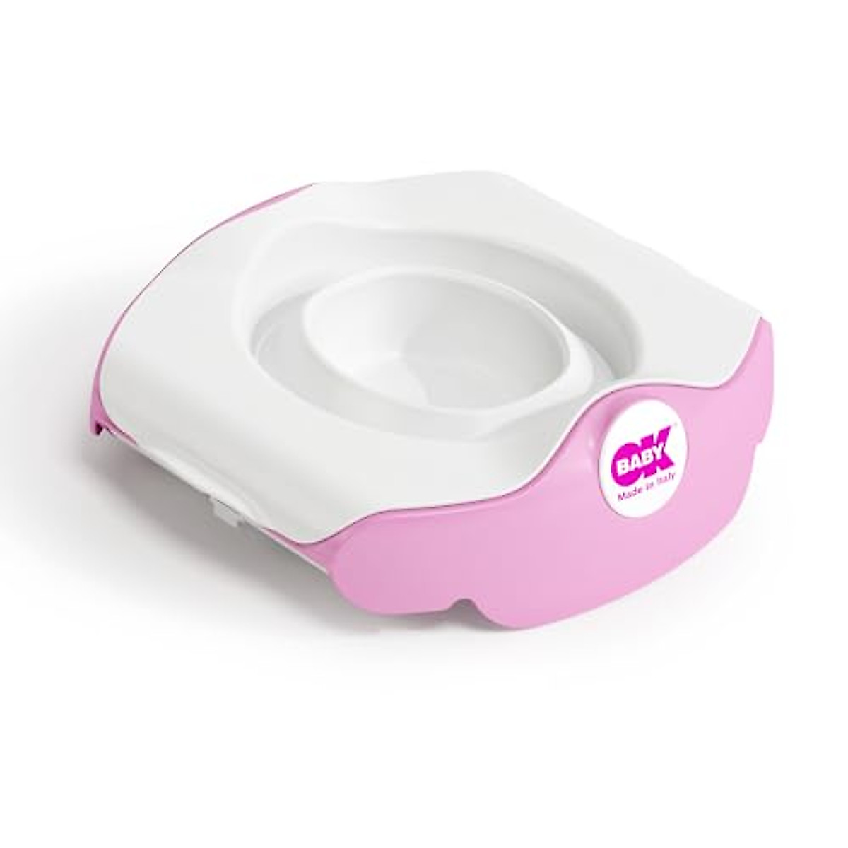 okbaby On The Spot 3 in 1 Travel Potty Seat - Compact & Lightweight Design - Features Non-Slip Rubber Base - Removable Inner Bowl - Toilet Training Seat for Toddlers & Children, Pink, fuchsia, 39056688