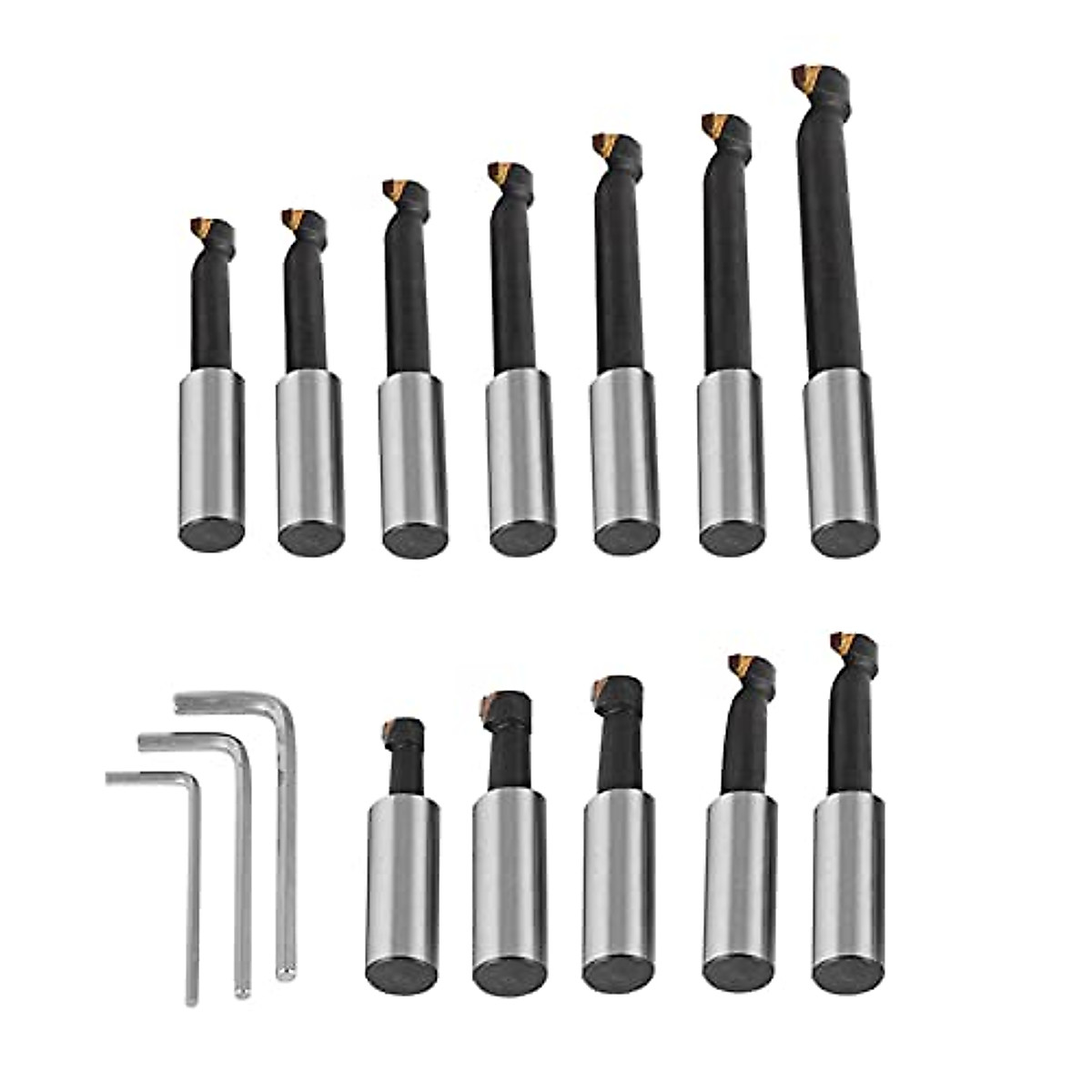netuera 12-Pack Set 3 Boring Head R8 Shank Boring Tool Set 3/4 Carbide Boring Bar Set Milling Set