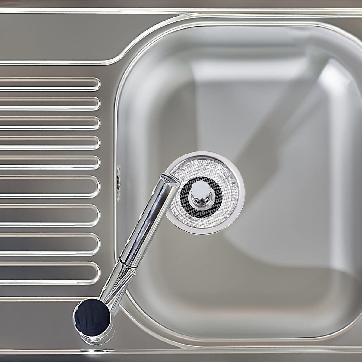 Veemoon 2pcs Filter Sink Drain Strainer Bathtub Drain Strainer Metal Strainer Tub Drain Stopper Tub Drain Plug Sink Strainer Stopper Food Stainless Steel Anti-Clogging Floor Drain