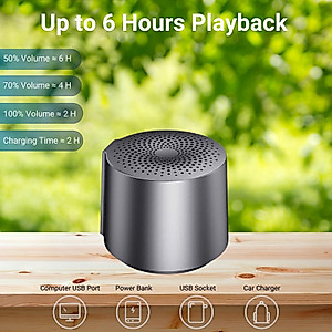 Mini Bluetooth Speaker, Built-in Mic, Hands Free Call, 6 Hours Playtime Wireless Small Speakers, Small but Loud Sound for Android iOS Phones (Stone)