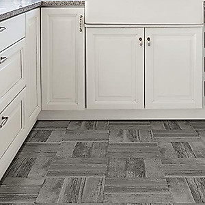 FloorPops FP3292 Vanleer Peel & Stick Floor Tiles, Grey
