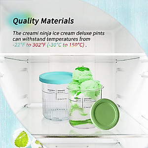 Fwioaor Premium 24 oz. Pint Containers for Ninja Creami Deluxe - 4 Pack | NC500, NC501 Series Compatible | BPA-Free, Dishwasher Safe