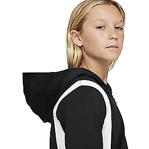 Nike Boy's Elite Full Zip Hoodie (Little Kids/Big Kids) Black/Black/White/White LG (14-16 Big Kid)