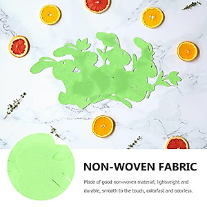 ABOOFAN 8pcs Easter Bunny Utensil Cutlery Holder Pouch Bags Rabbit Silverware Sleeve Fork Spoon Pocket Easter Table Decoration for Holiday Spring Easter Party Light Green