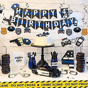12 Pieces Police Party Hanging Swirls - Police Party Decorations - Birthday Party Police - Police Graduation Party Supplies - Police Theme Party - Kids Police Decor - Police Baby Shower Decorations