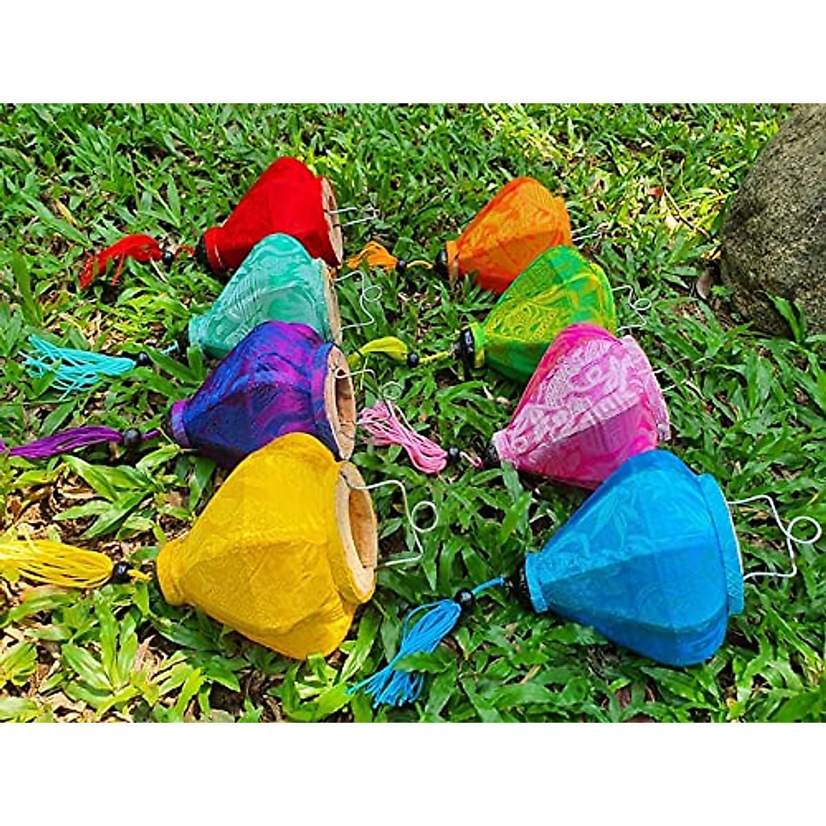 Set of 8 Mini String Silk Lanterns 10cm Vietnam Lanterns for Wedding Decor Christmass Tree Decor Home Decor Garden Party Decor