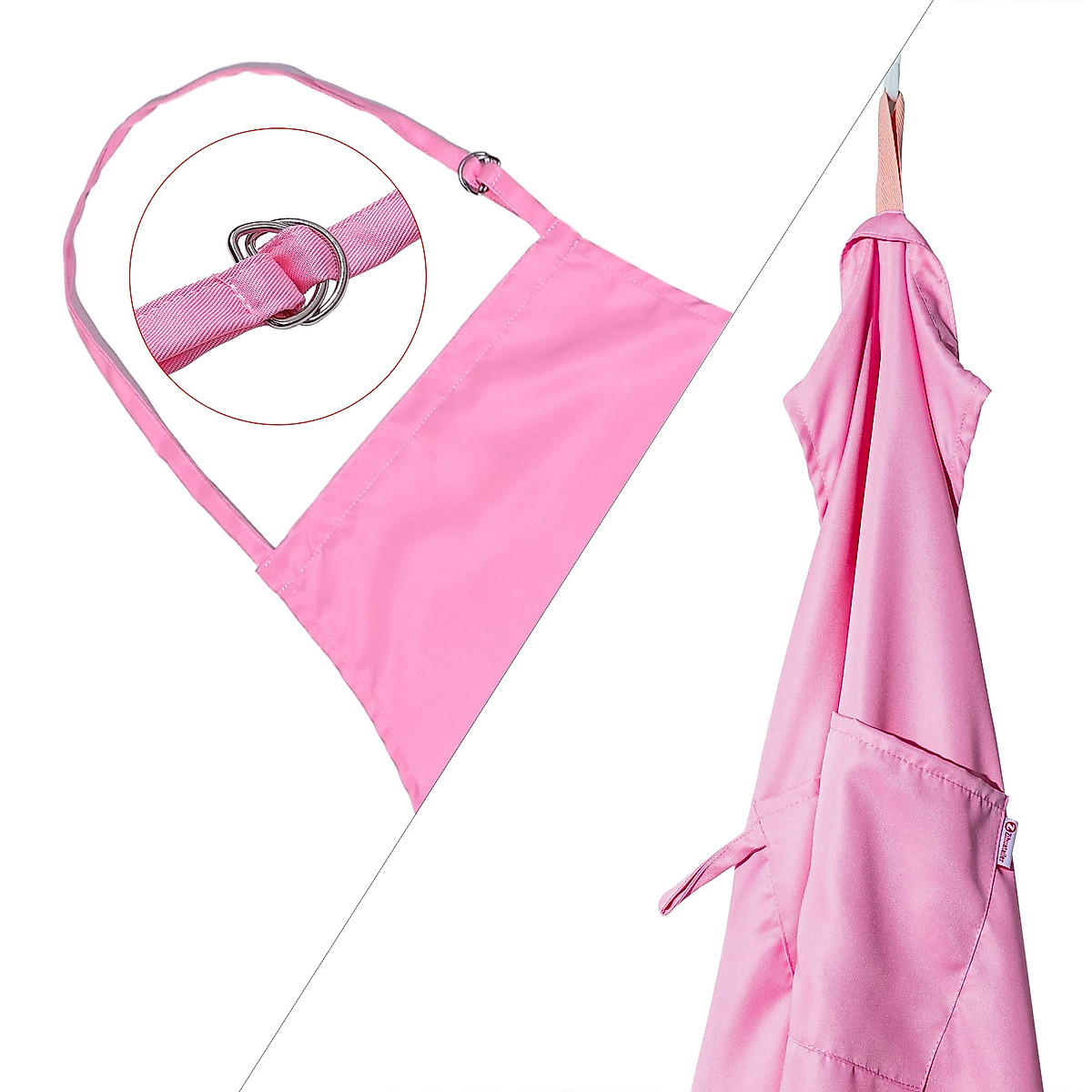 Zihuatailor Light Pink Apron for Women with Pockets | Lightweight and Adjustable Womens Apron