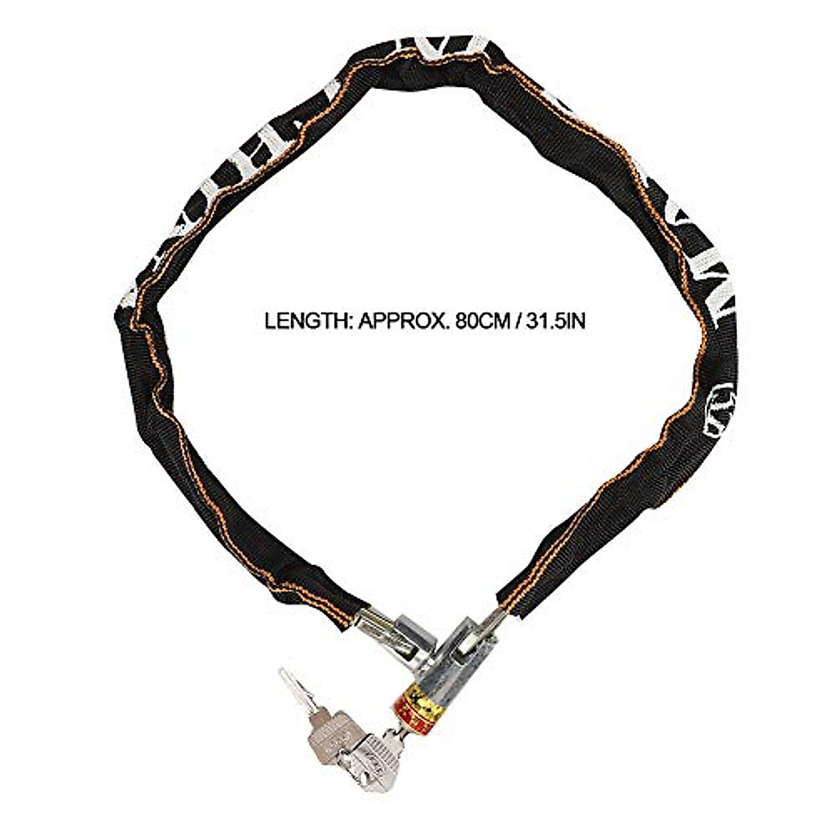 Natudeco Bicycle Security Chain Lock Heavy Duty Mobility Scooter Lock Wheelchair Chain Lock Outdoor Fence Padlock with with Key for Outdoor Security