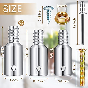 Zhengmy 6 Pcs Threaded Tip Replacement, Broom Handle Threaded End, Pole Handle Replacement, Extension Pole Adapter Tips for Metal Broom(0.8 Inch, 0.87 Inch, 1 Inch)